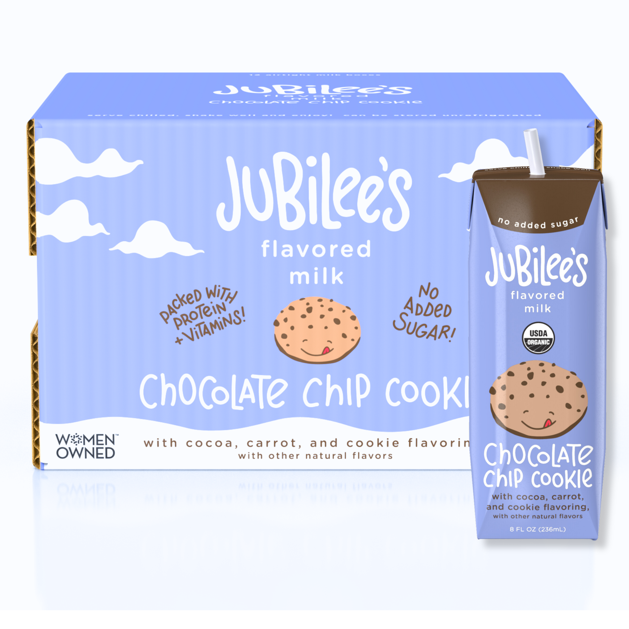 Chocolate Chip Cookie Organic Whole Milk Boxes, 12-pack – Jubilee's